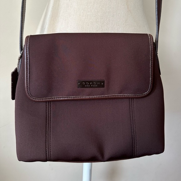 Coach | Bags | Coach 621 Neoprene Brown Leather Strap Crossbody Bag ...